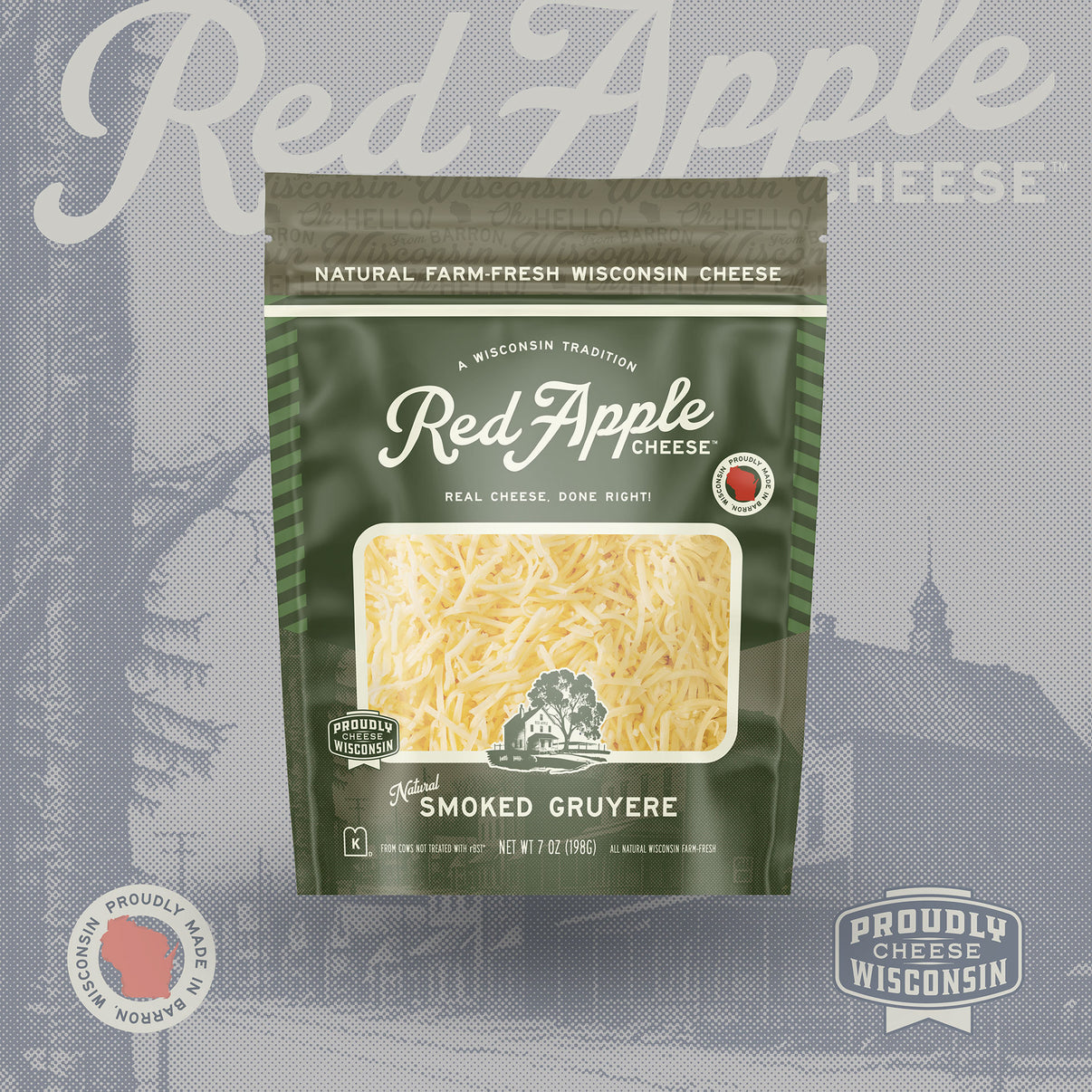 Shredded Smoked Gruyere – Red Apple Cheese
